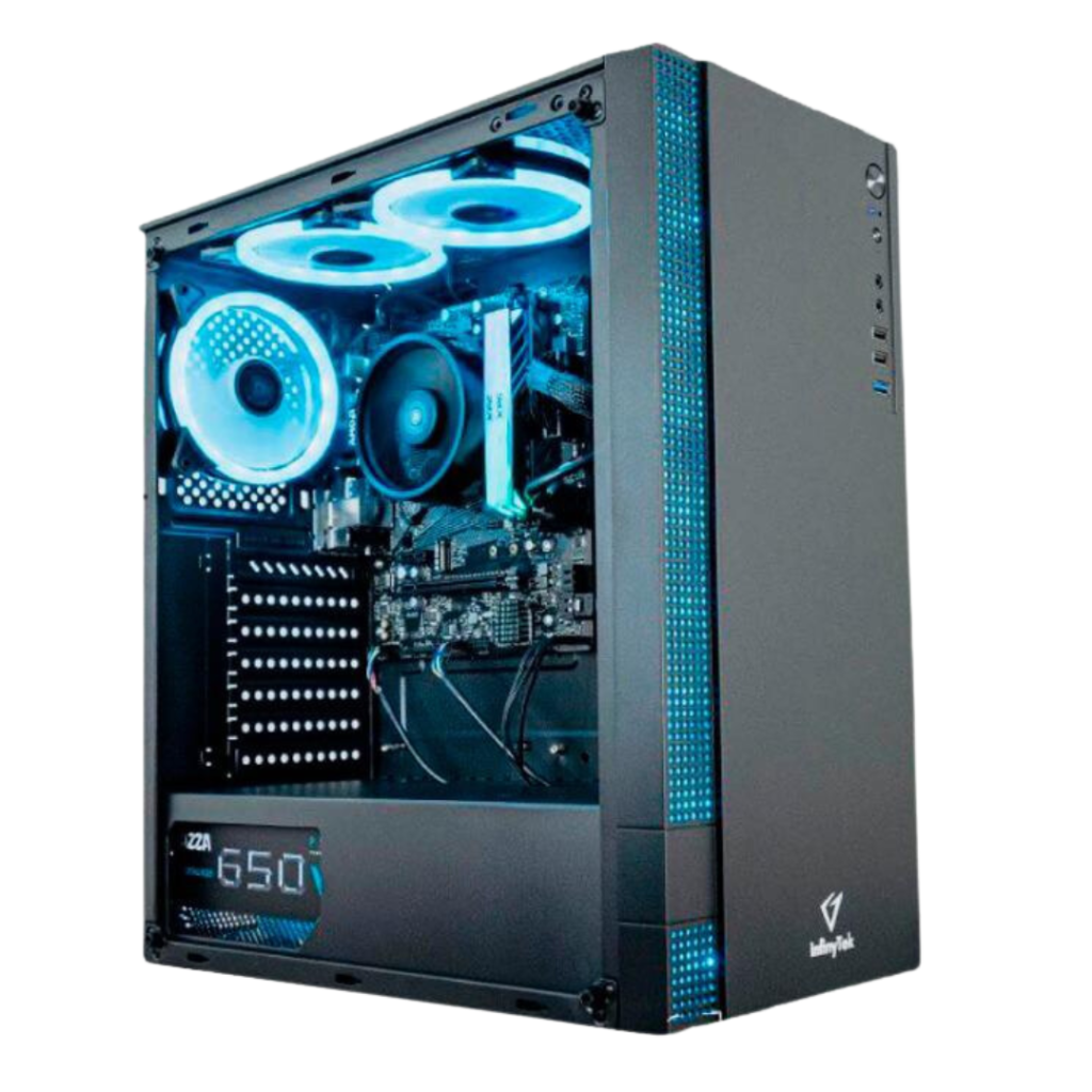 CASE – CHASIS DE PC GAMER INFINYTEK 200-R05 BLACK 3 VENTILADORES ARGB ...